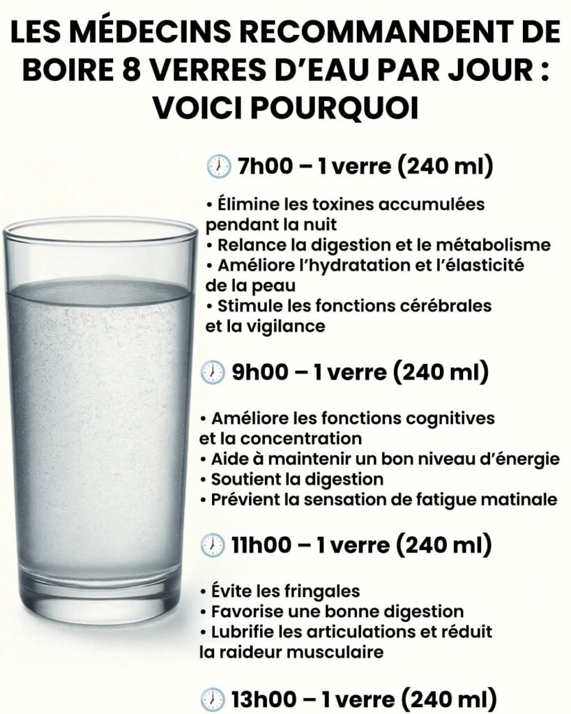 Hydratation quotidienne : 6 à 8 verres d'eau pour une santé optimale ...